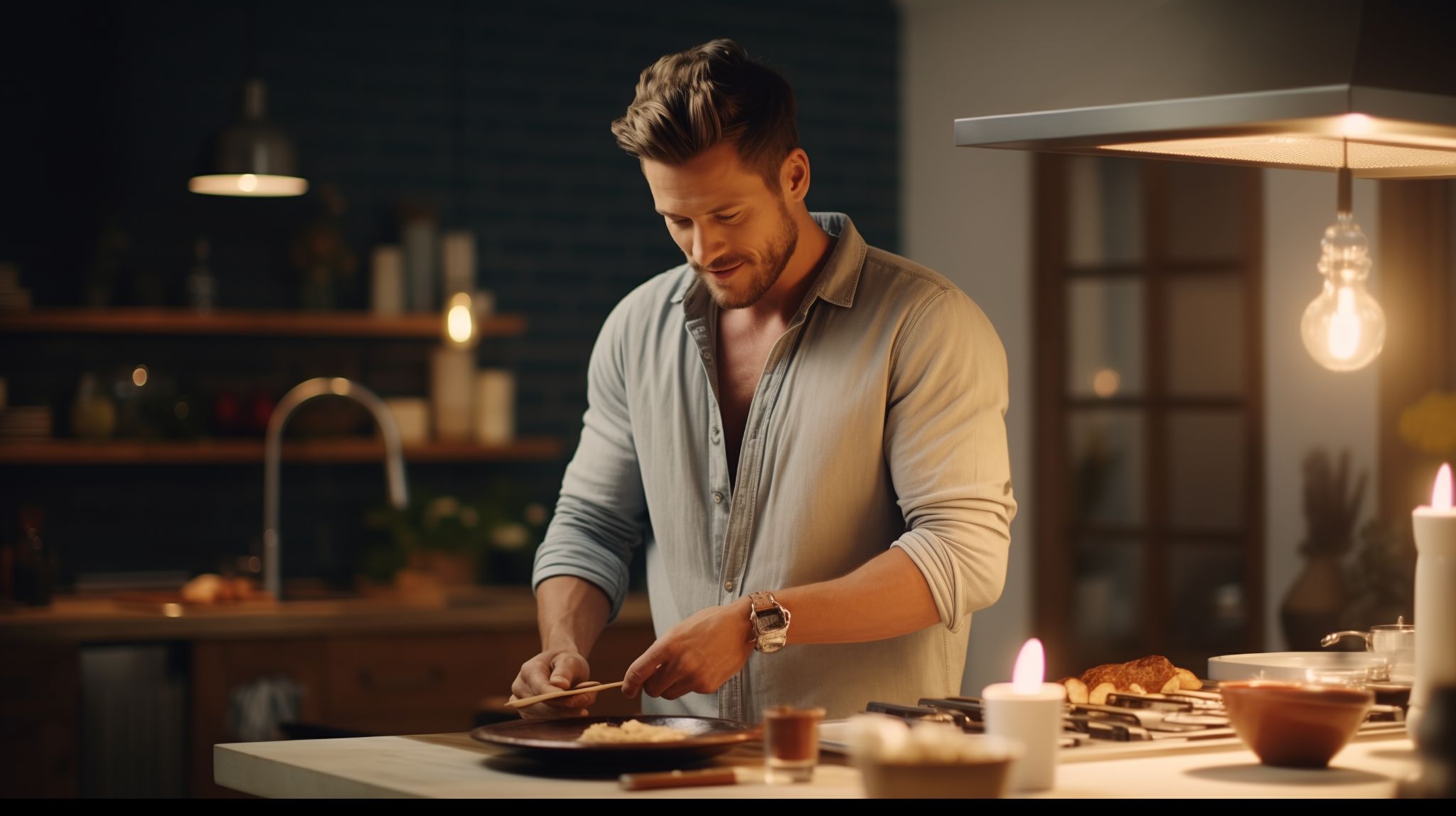 Free image: Man baking cake in contemporary kitchen - Premium Free AI ...
