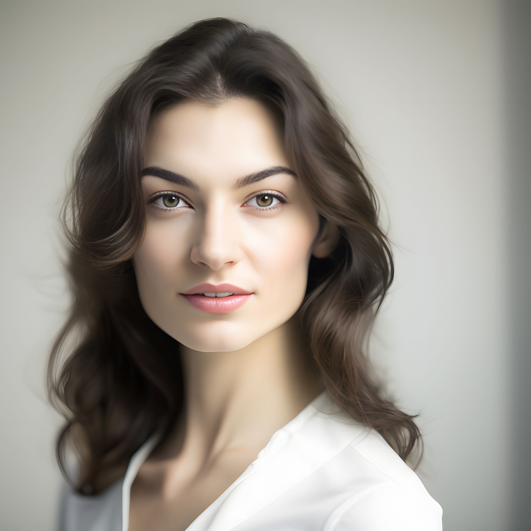 Free image: Smiling twenty-something woman in studio portrait on white ...