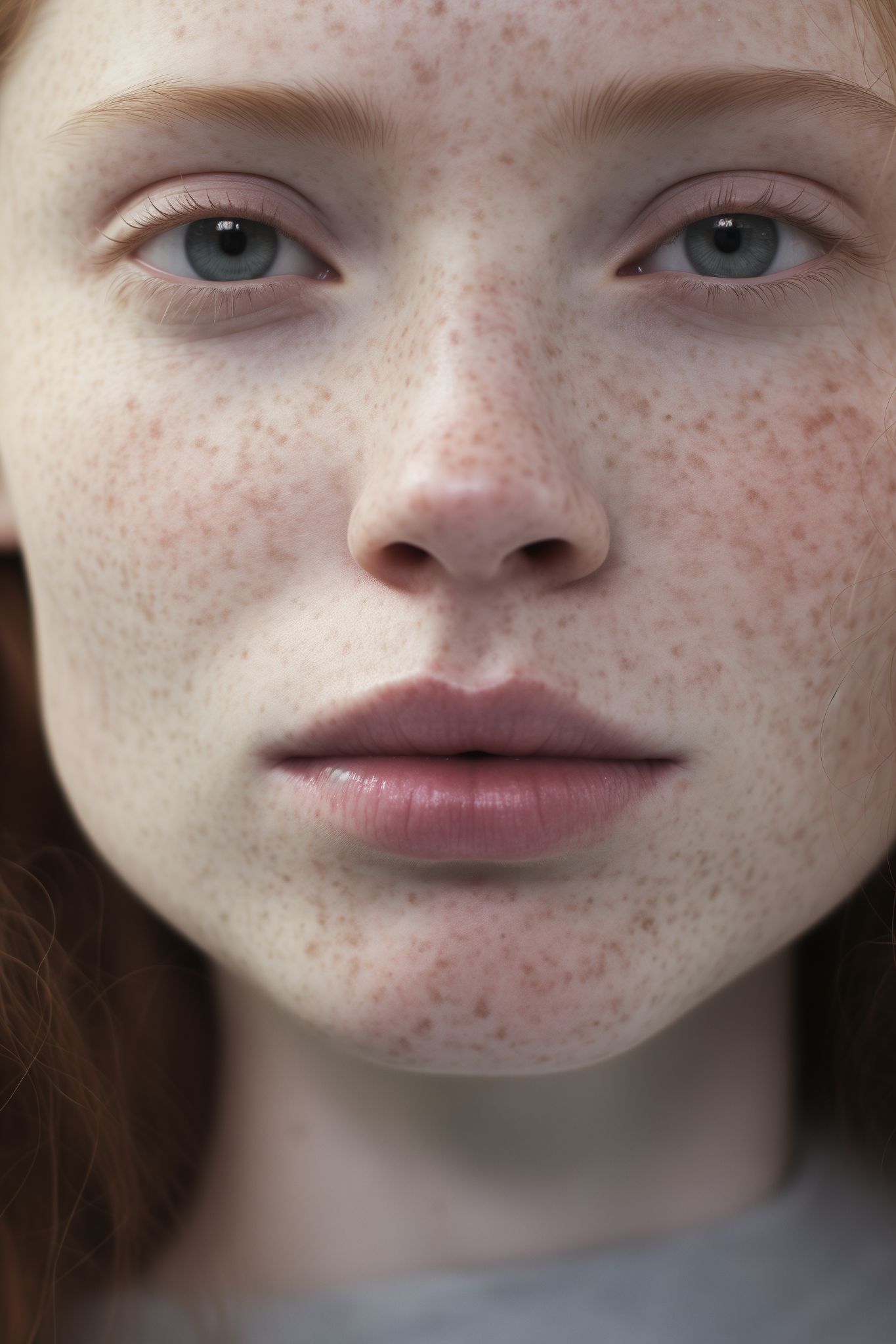 Free image: close-up of woman with freckles and pale skin - Premium ...