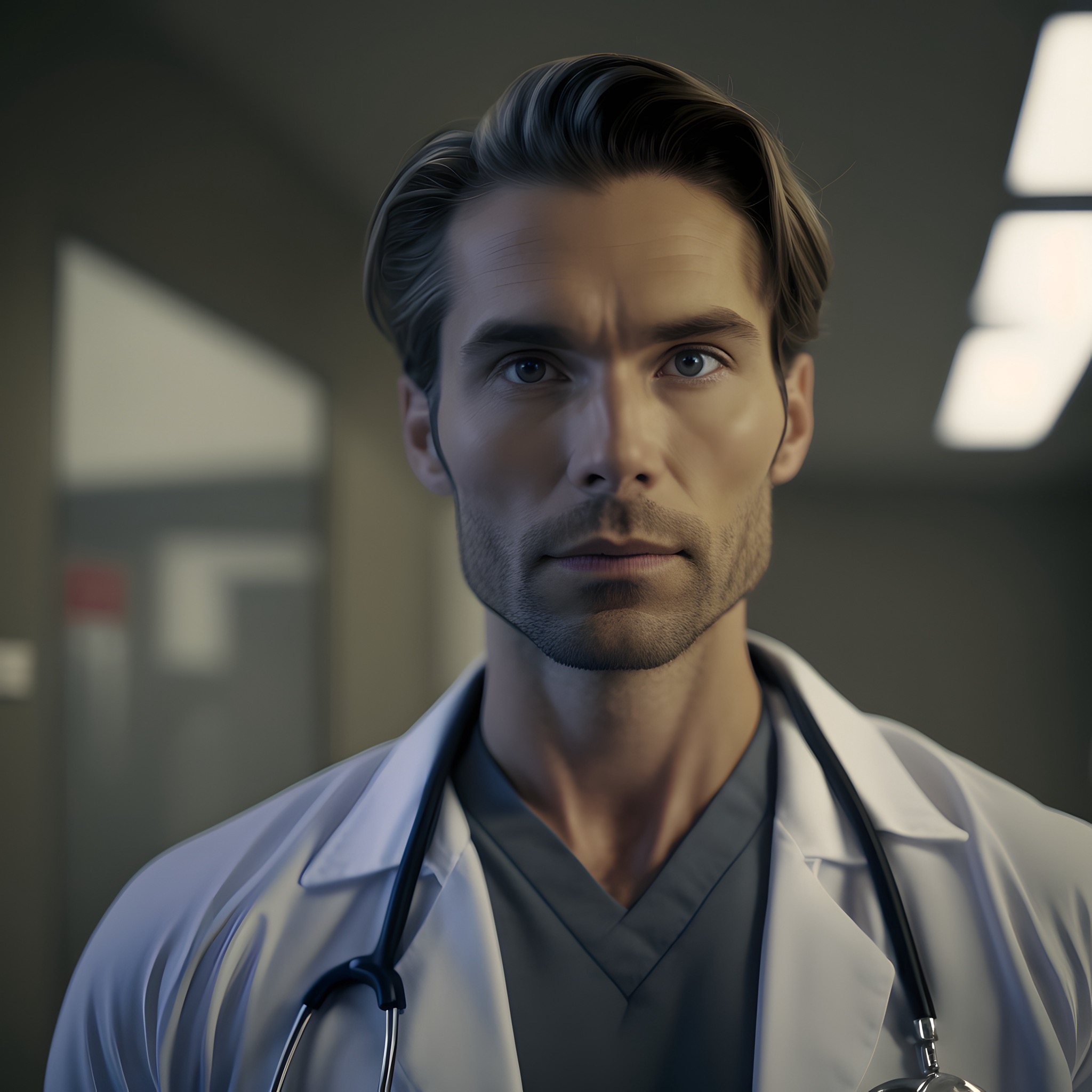 Free image: Portrait of a confident medical professional in a white lab ...