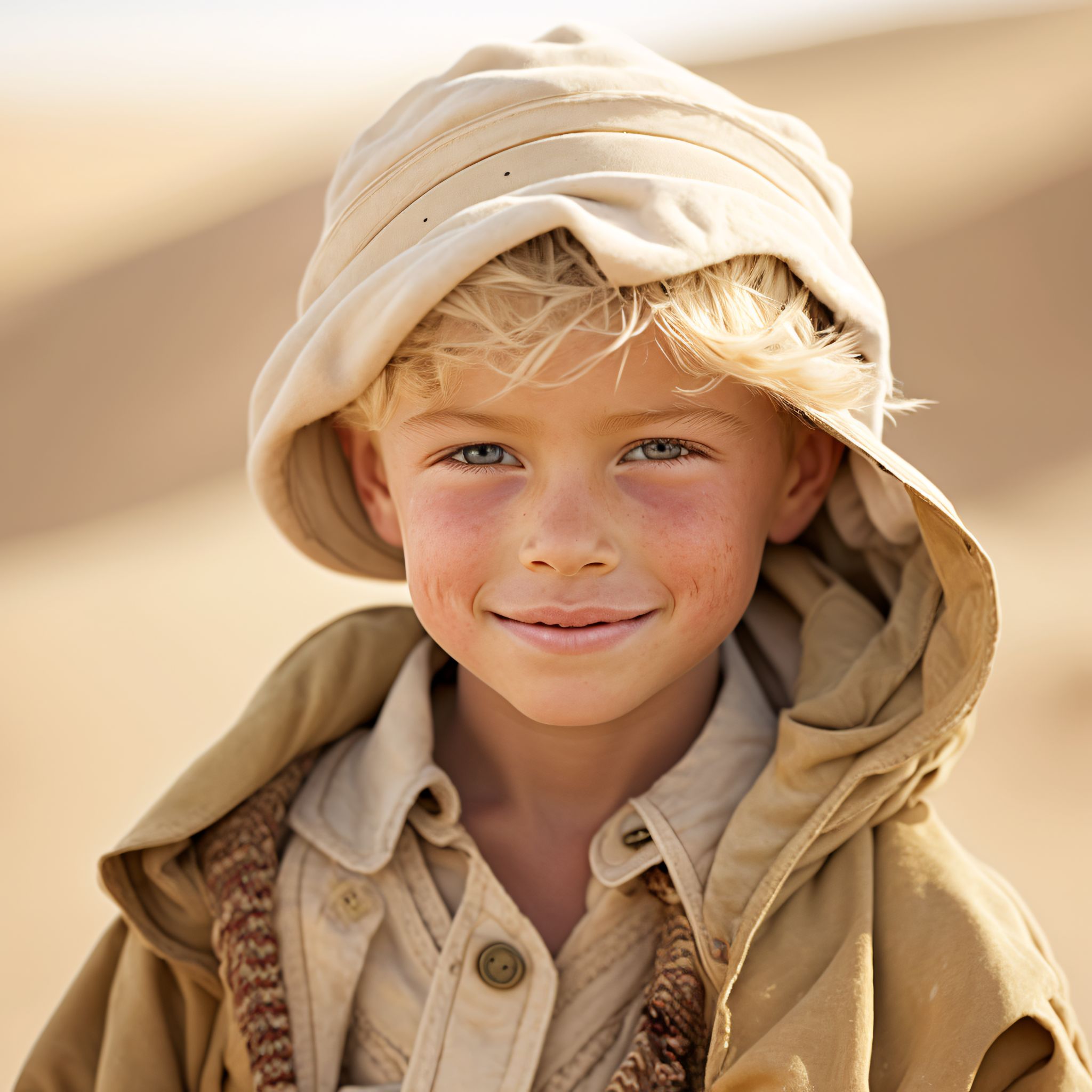 Free image: Portrait of a boy in the Sahara desert - Premium Free AI ...