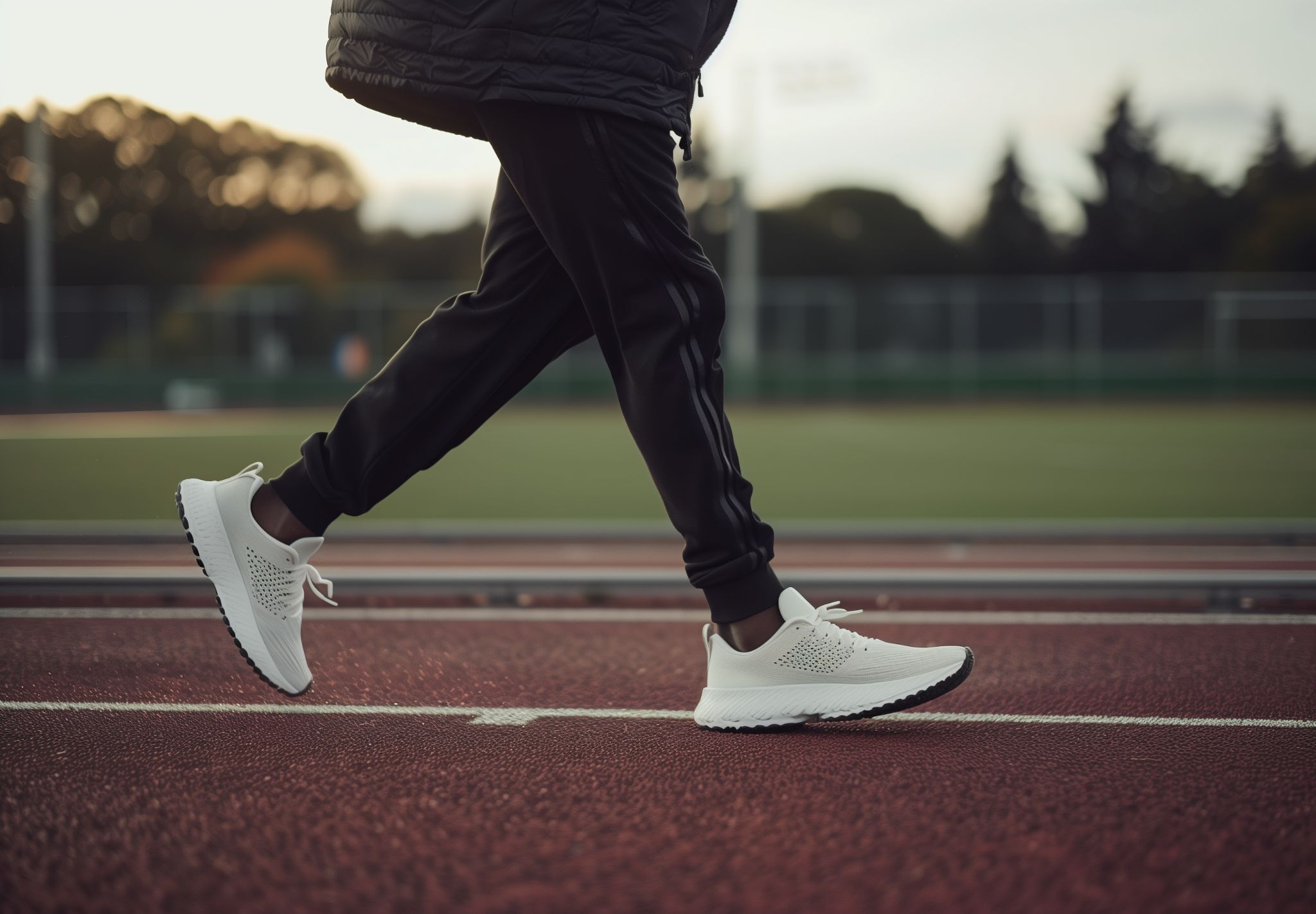 Free image: Close-up of a person's legs running on a track field ...