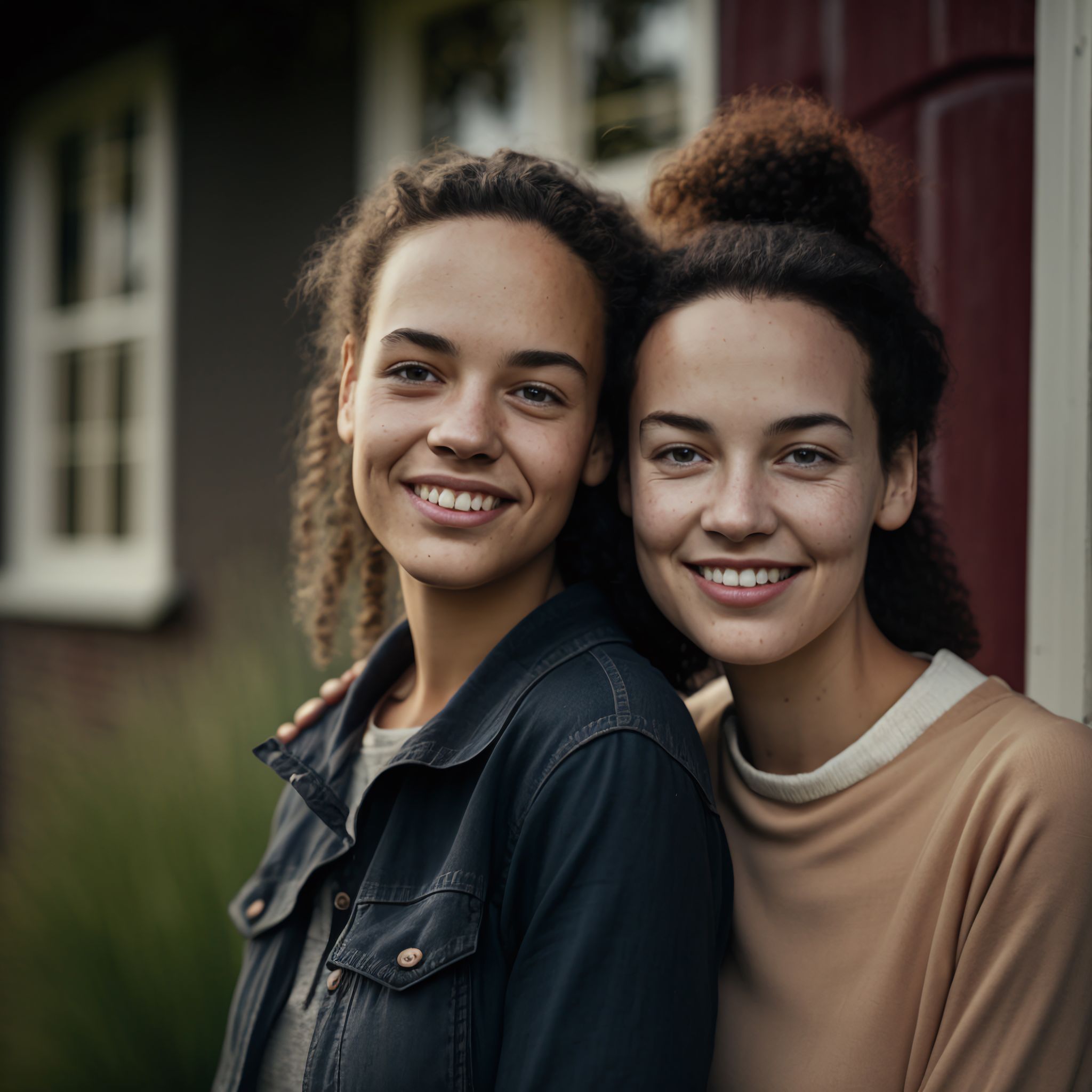 Free image: Sibling bond: a portrait of two sisters - Premium Free AI ...