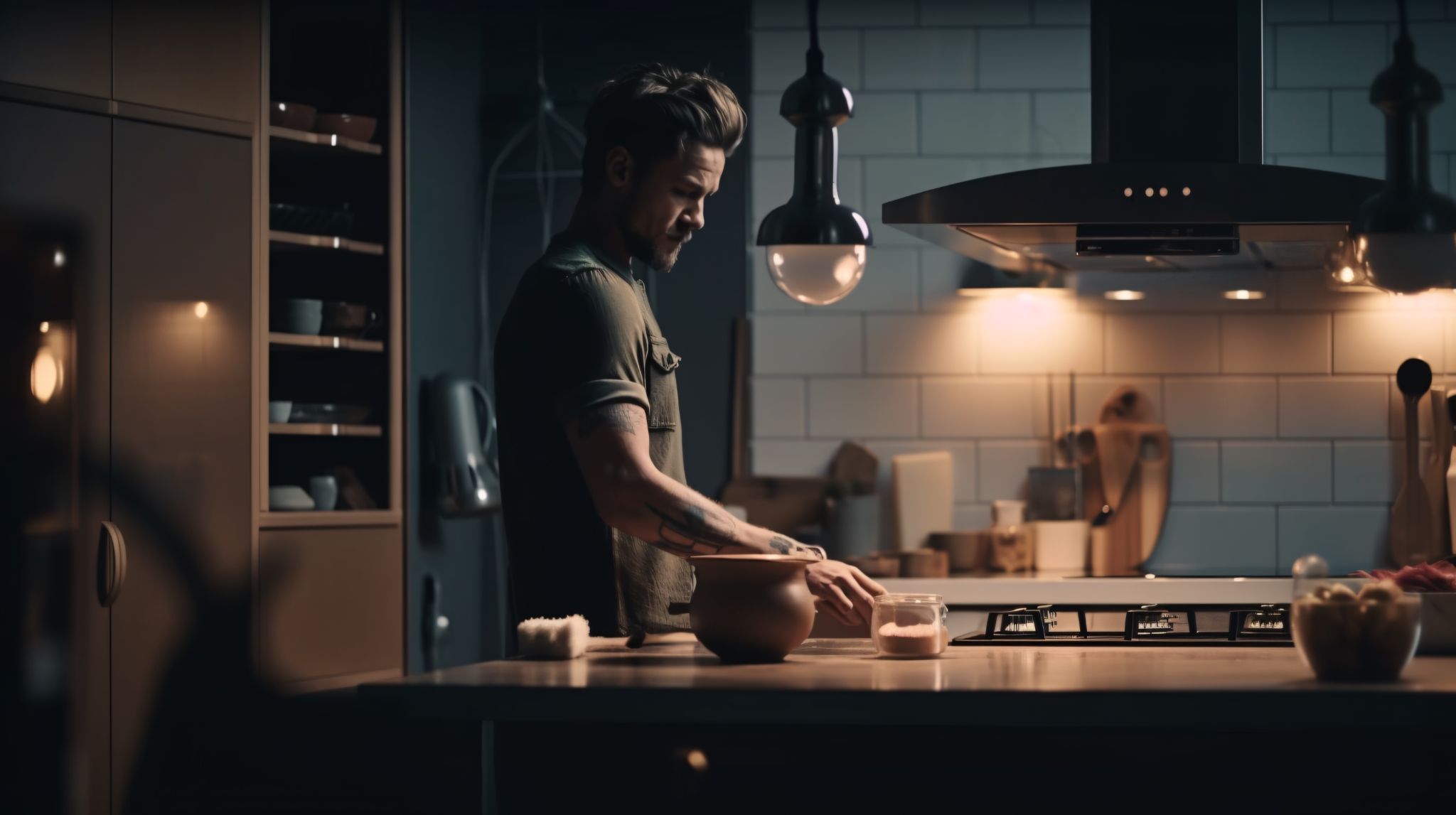 Free image: Man baking cake at a home - Premium Free AI Generated stock ...