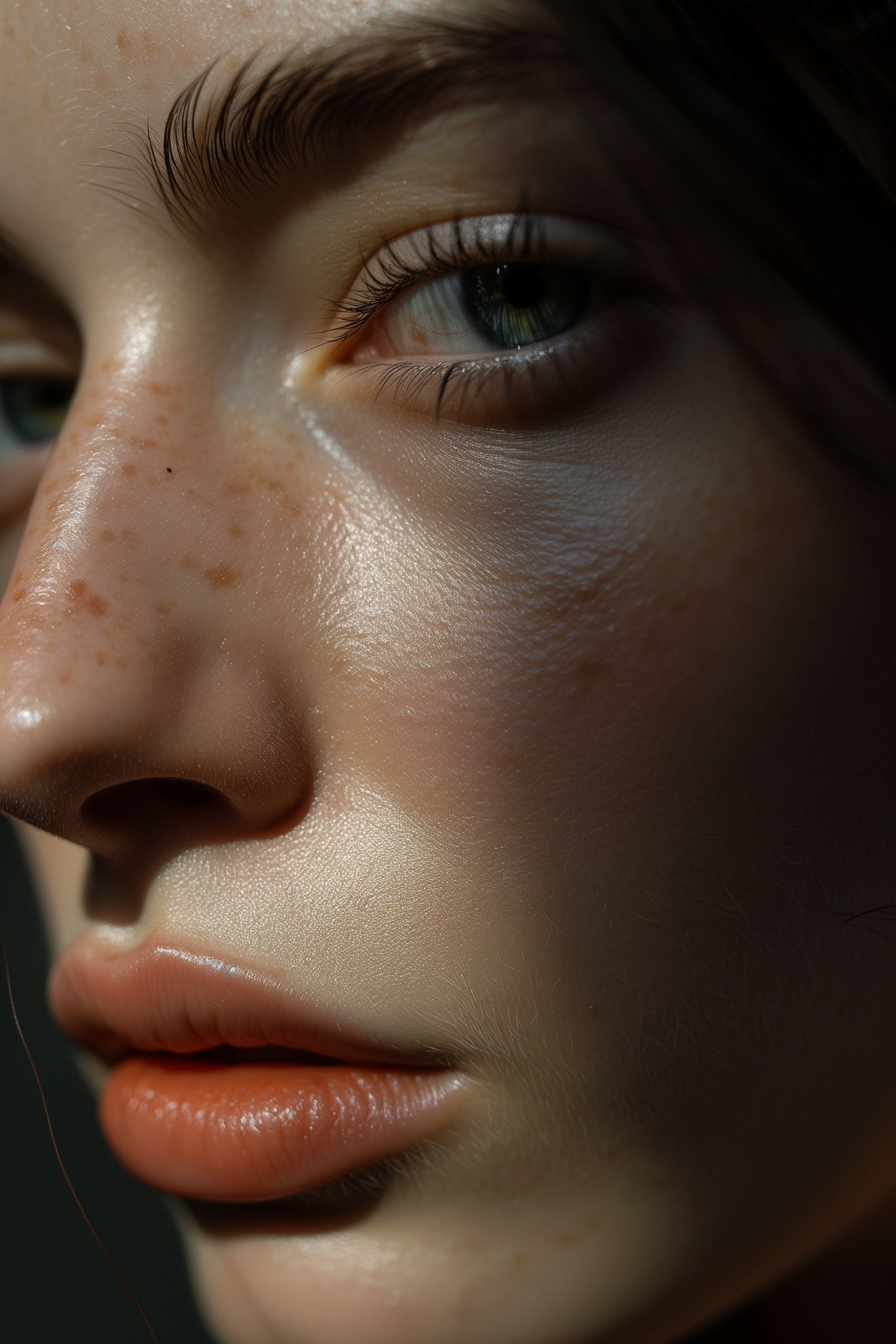 Free image: closeup human face, soft light, studio setting - Premium Free AI Generated stock ...