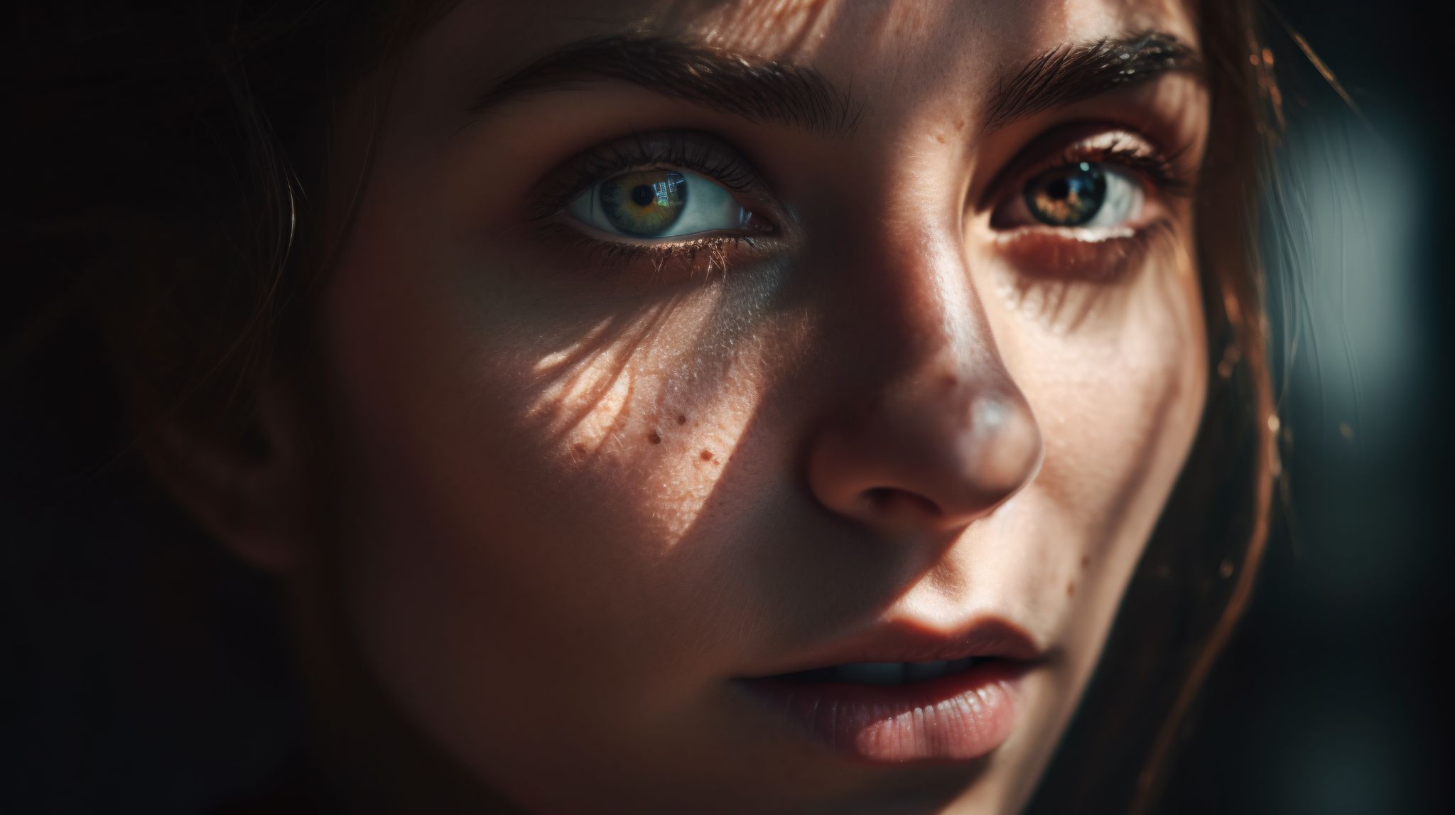 Free image: Close-up shot of woman's expressive face - Premium Free AI ...