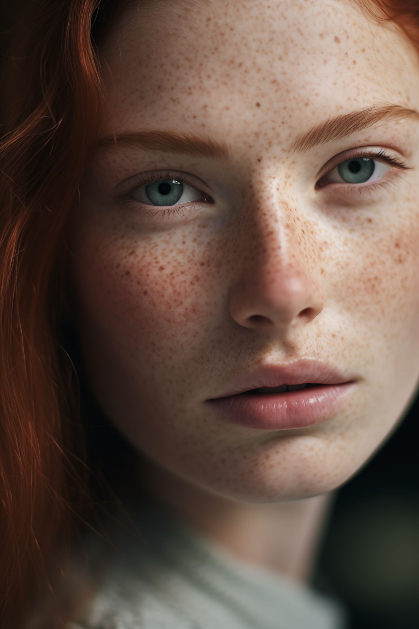 Free image: "woman with freckled face, pale skin" - Premium Free AI ...